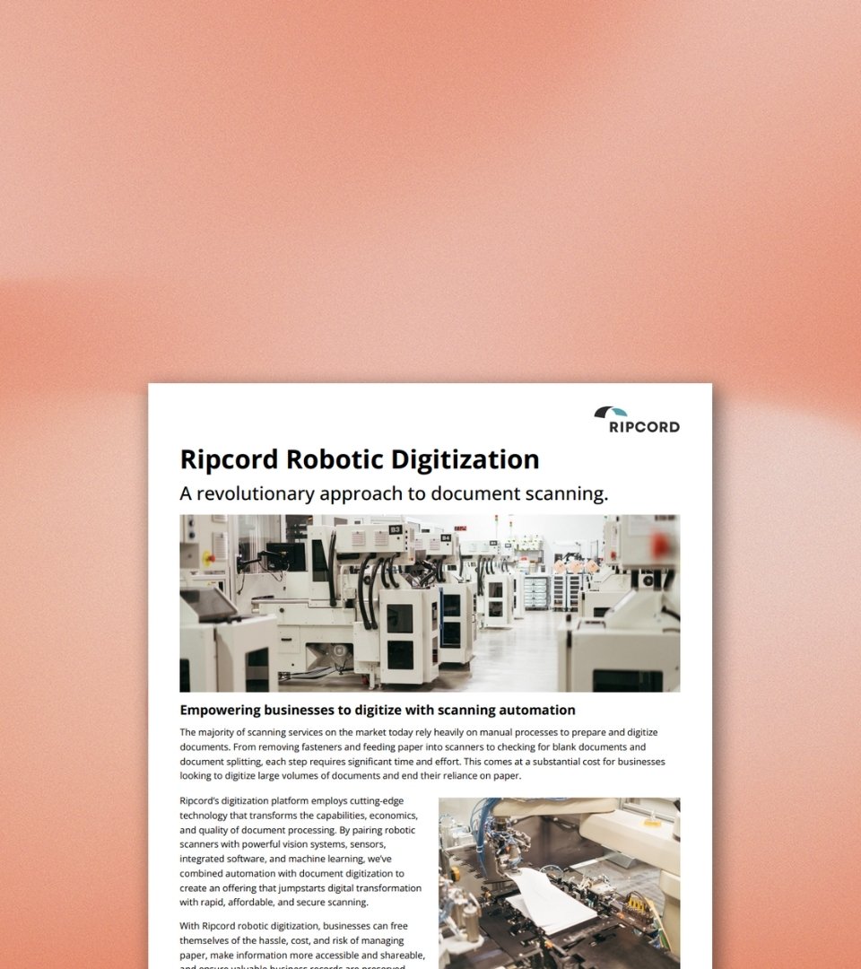 Document Digitization Services | Ripcord AI-Powered Robotics